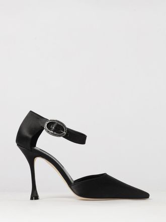 Manolo Blahnik Escarpins en satin avec boucle bijou et bride de cheville