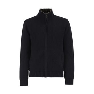 Herno Strickjacke mit hohem Kragen und Rei&szlig;verschluss - - Knitwear - Herren - Blau - 2XL