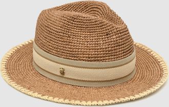 CLARIS VIROT Chapeau Fedora Raphia Off White