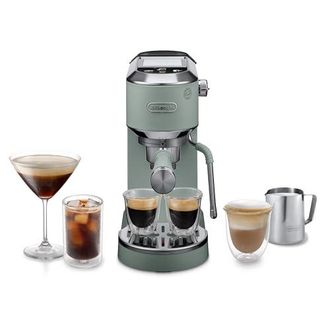 DeLonghi Dedica Duo - Perfetto Kompakte Siebtr&auml;germaschine Espressomaschine mit Soft-Touch-Icons, manuellem Milchaufsch&auml;umer f&uuml;r Espresso, Cappuccino und Cold 