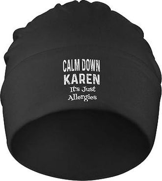 Generic Homme Femme Bonnets De Ski Calme-Toi Karen, Ce Ne sont Que des Allergies! Cest Dr&ocirc;le. Bonnet &Agrave; Revers Classique Bonnet dhiver Doux Hiver Chapeaux pour