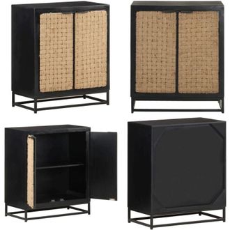 vidaXL Vidaxl - Buffet 60x35x70 cm Bois de manguier massif - Buffet Industriel - Meuble De Rangement - Buffet En Bois - Mobilier Design - Meubles Sal&oacute;n
