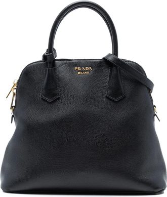 Prada Hobo Bags - Large Saffiano Cuir Dome Satchel - Gr. unisize - in Schwarz - für Damen