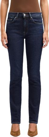 7 For All Mankind Womens Roxanne Bluecrest Jeans, Dark Blue, 30