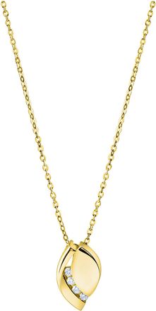 Zeeme Silber Halskette Silber 925 vergoldet mit wei&szlig;en Zirkonia-Steinen