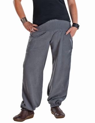vishes Alternative Bekleidung - Warme Damen Winter Thermohose Haremshose Fleecehose aus Fleece grau