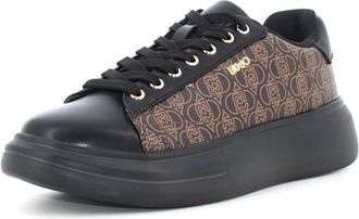 Liu Jo Chaussures de sport avec design monogramme, semelle noire, style décontracté, Noir, 41 EU