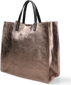 Gave Lux Sac &agrave; bandouli&egrave;re en cuir v&eacute;ritable pour femme Made in Italy 34,5 x 32 x 17 cm GLX228104523FBG, bronze, Taille unique