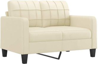 vidaXL 2-Sitzer-Sofa Creme 120 cm Kunstleder - Vidaxl