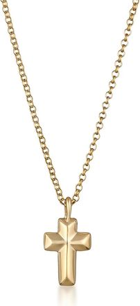 Kuzzoi Halsketten - Halskette Anhänger Kreuz 375 Gelbgold - Gr. unisize - in Gold - für Damen