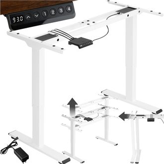 TecTake elektrisch h&ouml;henverstellbarer Schreibtisch, elektrisches Breiten- und h&ouml;henverstellbares Tischgestell mit 2 Motoren, Standing Desk, M&ouml;bel f&uuml;r Arbeitsz