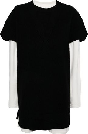 Tout &agrave; Coup Pullover-Set mit V-Ausschnitt - Schwarz