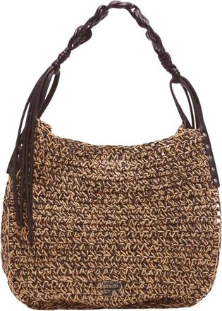 Ermanno Scervino Femme, Sacs, Brun, Taille: ONE Size Borsa Hobo Grande in Rafia Bicolore