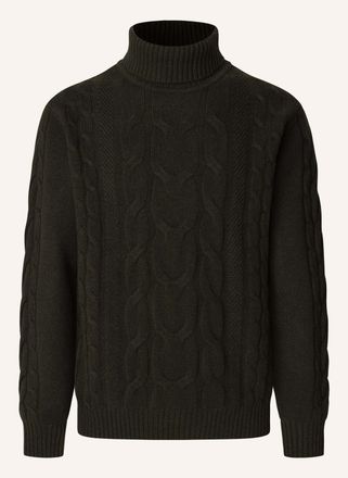 Hackett Pullover Cable Roll Neck gruen