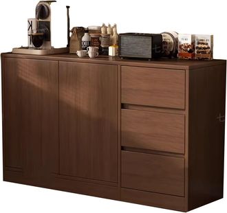 Generic Sideboard 80-140 cm In verschiedenen Gr&ouml;&szlig;en erh&auml;ltlich Stabile Konstruktion K&uuml;chenschrank Esszimmer-Barschrank Zweifarbige Farboptionen(Walnut,L-100CM