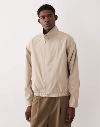 Asos Veste &agrave; col chemin&eacute;e - Beige-Neutre