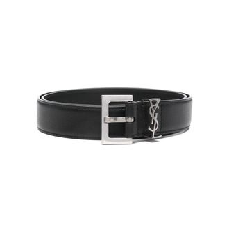Saint Laurent Monogram Smooth Leather Belt
