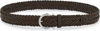 Ferragamo Femme, Accessoires, Brun, Taille: 115 CM Ceinture Tress&eacute;e Gancini