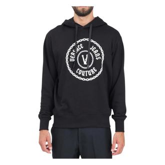 Versace Jeans Couture Homme, Sweatshirts et sweats &agrave; capuche, Noir, Taille: S Sweat &agrave; capuche en coton