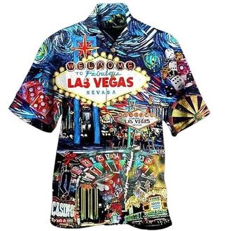 Keephen TangoDS Poker Impression 3D Chemise &agrave; Boutons Chemise Hawaiienne Femmes Hommes Cool Taille Large &Eacute;t&eacute; Manches Courtes Chemise