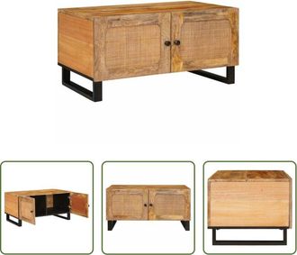 vidaXL vidaXL Mango Holz - Couchtisch Natur 80 x 50 x 40 cm Massivholz Mango