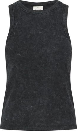 Kaffe Femme, Tops, Noir, Taille: 42 FR Haut Noir Lavé à Côtes