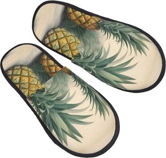 Generic Impression DAnanas Pantoufles Moelleuses Hiver Pantoufles En Peluche Antid&eacute;rapants Slippers Pour Chambre Homme Int&eacute;rieur M