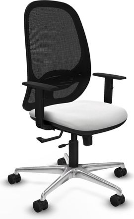 Piqueras y Crespo Wei&szlig;er B&uuml;rostuhl mit 1D-Armen, h&ouml;henverstellbare Lendenwirbelst&uuml;tze, ausgestattet mit Syncro/Traslack und Schneidschaum, mit Rollen von 65 mm, Nylon, 