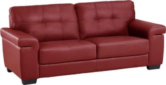 Vente-Unique Ledersofa 3-Sitzer - Rot - Hazel