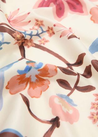 Mango Foulard &agrave; fleurs chocolat - Femme - Taille unique - MANGO