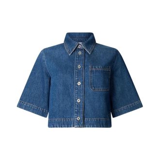Liu Jo Femme, Blouses et Chemises, Bleu, Taille: 38 FR Denim Shirt