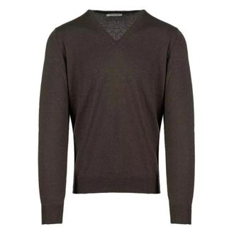 Gran Sasso V-Ausschnitt Pullover - - Knitwear - Herren - Braun - 2XL