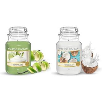 Yankee Candle Company Duftkerze im Glas| Vanilla Lime | Brenndauer bis zu 150 Stunden| Gro&szlig;e Kerze im Glas & Duftkerze im Glas (Gro&szlig;e Kerze im Glas) | Coconut Splash | Bren