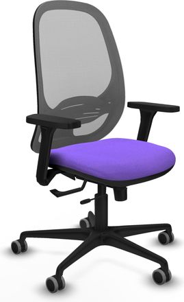 Piqueras y Crespo Stuhl mit zylindrischen Armlehnen, h&ouml;henverstellbare Lendenwirbelst&uuml;tze, ausgestattet mit Syncro/Traslack und Schneideschaum, mit Rollen 65 mm, Parket