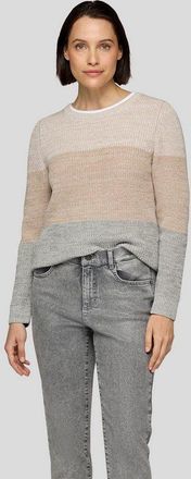 Rabe Rundhalspullover mit intarsien Muster