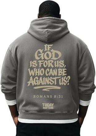 Generic Sweats &agrave; capuche chr&eacute;tiens pour hommes | If God Is For Us Who Can Be Against Us, sweats &agrave; capuche d&eacute;contract&eacute;s vintage &agrave; manches longues, pour les voy