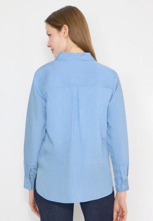 Cecil Langarmbluse mit gestreiftem Seersucker-Look