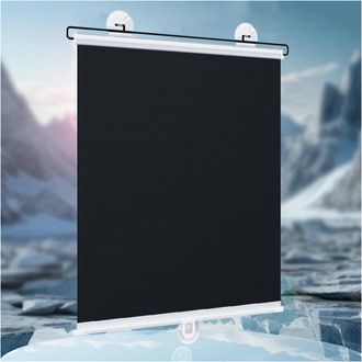 Generic Rollo mit Saugnapf, 99% Sonnenschutz, Verdunkelungsrollo, Fensterrollo, Sonnenschutz, temporäre Sichtschutzrollos ohne Bohren,Schwarz-35x180cm/14 * 71