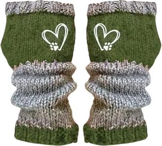 Generic Gants tricot&eacute;s - Moufles chaudes &agrave; motif doux, d&eacute;tails brod&eacute;s en forme de coeur | Moufles dhiver tricot&eacute;es pour femmes, adultes, adolescents, &eacute;tudiant