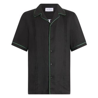 Philipp Plein Leinen-Bowlinghemd - - Shirts - Herren - Schwarzk - M
