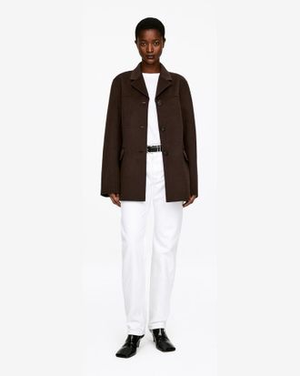 Arket Doubleface-Blazer Aus Wollmischung -Braun