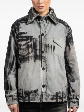 Avant Toi abstract pattern collar jacket - Grau