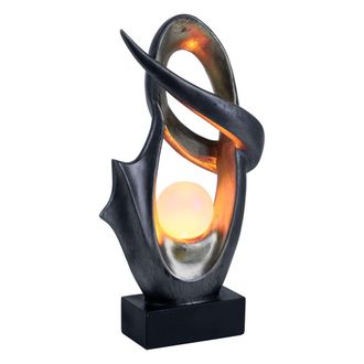 Globo Lighting Solarleuchte Au&szlig;enlampe Gartenleuchte Solarlampe Au&szlig;enleuchte Terrasse, IP44 Spritzwasserfest Glas schwarz satiniert silber Feuereffekt Akku, 1x LED w