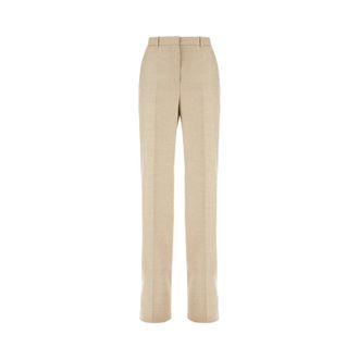 Max Mara Femme, Pantalons, Beige, Taille: 42 FR Lambro Straight Pantalons