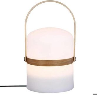 Atmosphera Atmosphera - LED-Laterne f&uuml;r Drinnen und Drau&szlig;en - Aufladung per usb - Farbe Wei&szlig; und Holz