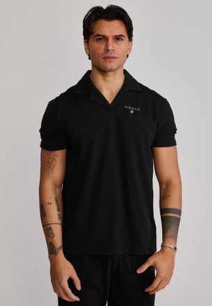 Siksilk Poloshirt SikSilk Herren Schwarz Polo and Shorts Set