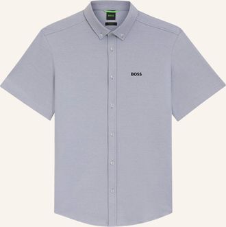 HUGO BOSS Kurzarm-Hemd St_Motion S Regular Fit Aus Jersey grau