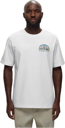 Casablanca Homme, Tops, Blanc, Taille: 2XL T-shirt Rainbow Mushroom