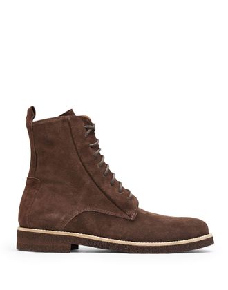 8 by YOOX SPLIT LEATHER LACE-UP ANKLE BOOT
