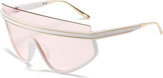 Generic Lunettes de soleil une pièce surdimensionnées pour homme, style punk, demi-monture UV400, design designer 2025
